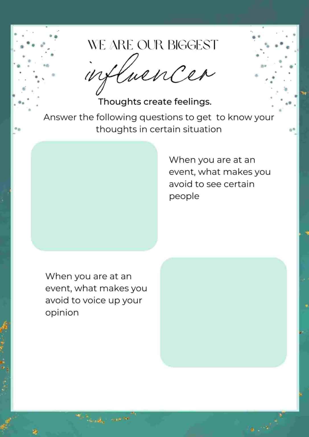 Self Esteem Exercise Worksheet for Life Coach | Life Coaching Tools ...